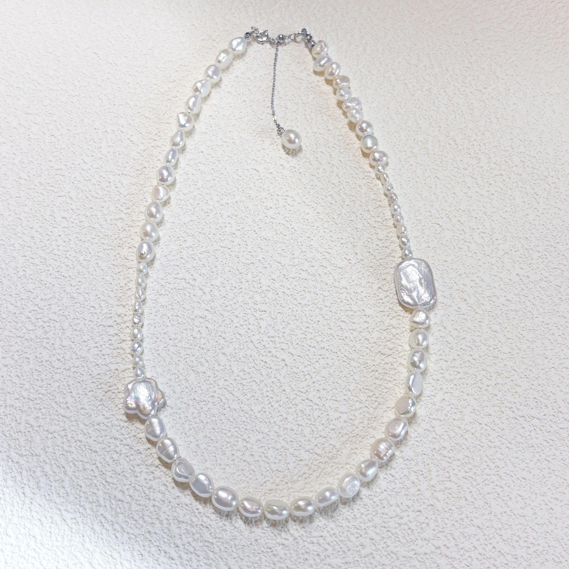 Handcrafted Fresh water baroque Pearl necklaces with 925silver accesso ...